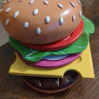 Unique Coaster Set Cheeseburger Coaster Set of 6 Coasters Unique ...