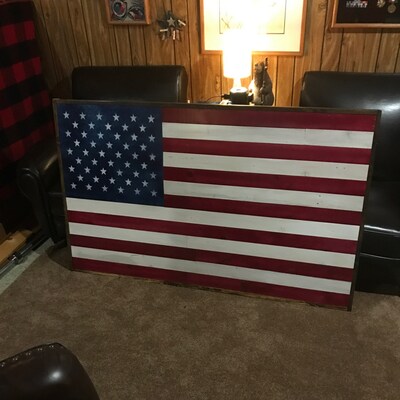Handmade American Flag Using Reclaimed Wood, Rustic American Flag ...
