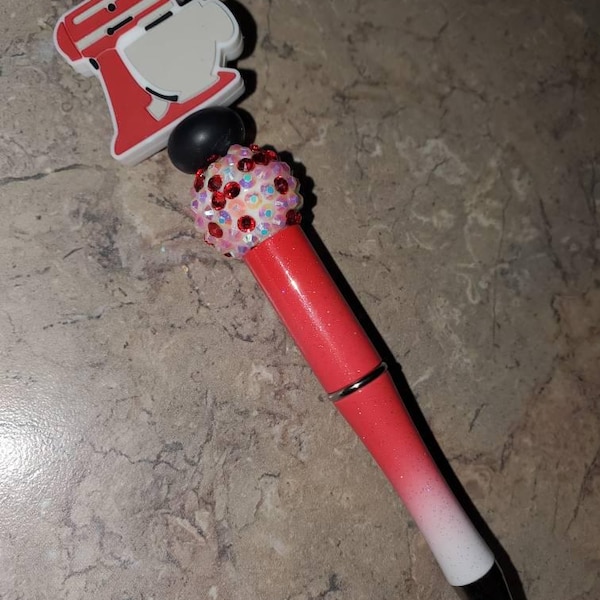 LAST CHANCE Pig Ink Pen // Silicone & Acrylic Beads Beaded Ink Pen ...