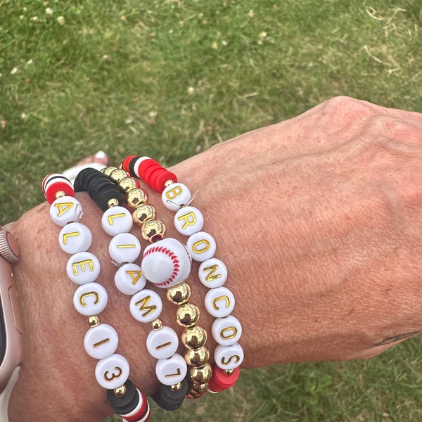 Personalized Sports Bracelets - Etsy