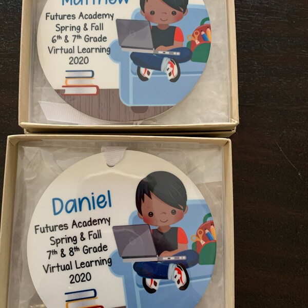 Personalized School Year & Grade boy Distance at Home Learning Virtual ...