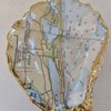 Nantucket Massachusetts Map Oyster Shell Ornament, Decoupage Shell ...