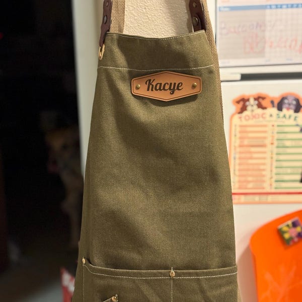 Personalized Canvas Apron for Women, Barista Apron, Linen Apron ...