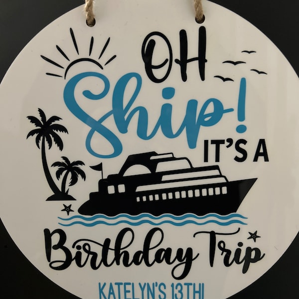 Personalized Cruise Door Sign: Birthday Trip Celebration (magnetic Hook ...