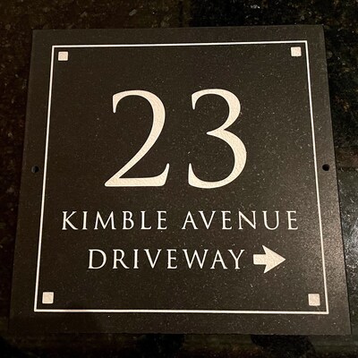 Stone Address Plaque With Engraved Numbers. Address Sign Made From ...