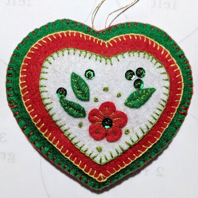 Heart Christmas Ornament Sewing Pattern, Downloadable PDF Holiday ...