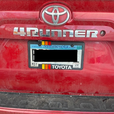 Vintage-toyota-retro-style-license-plate-frame-trd-offroad-tacoma-fj ...