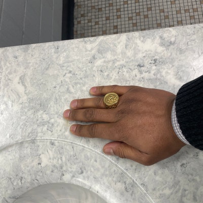 18K Gold Sovereign Ring, St George Ring Men, Gold Signet Ring Men, Mens ...