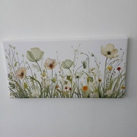 Schöne Salbei grüne Frühling Wildblumen Feld Wiese, bunte Aquarell Blumen Modernes Design ...