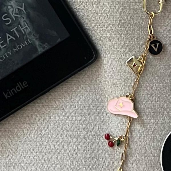 Custom Kindle Charm With Gold Heart Adhesive | Personalized Bookish ...