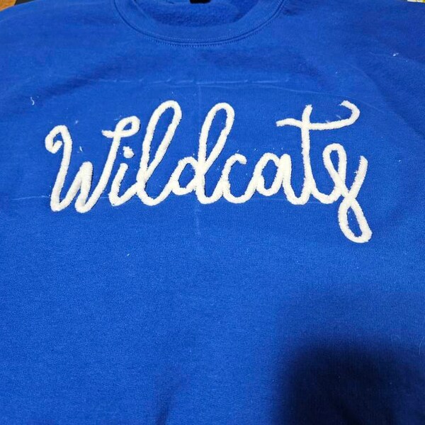 Chenille Yarn Script Font Applique Embroidery Seven Sizes 2, 3, 4, 5, 6 ...