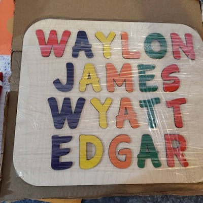 WOODEN NAME PUZZLE 010107 Personalized Triple Stacked Name Puzzle Full ...