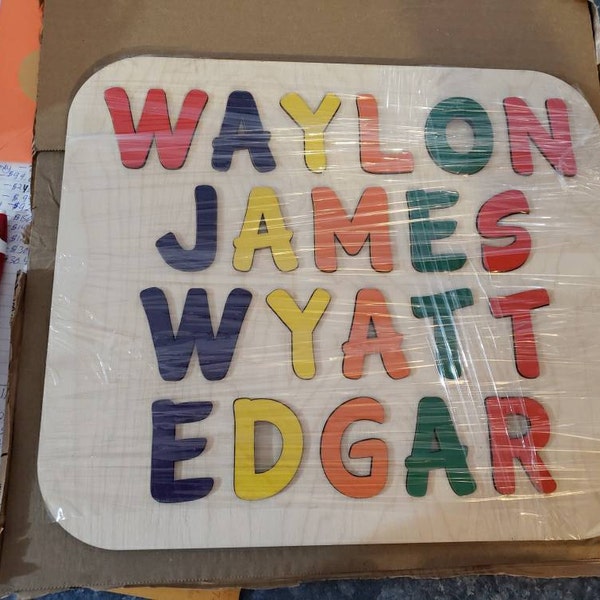 WOODEN NAME PUZZLE - 010107 - Personalized Triple Stacked Name Puzzle ...