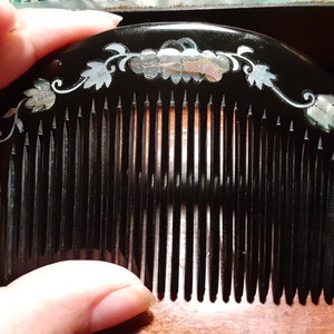 Black Buffalo Horn and Abalone Inlaid, Hair Brush, Hair Accessory ...