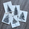 Pine Tree Note Card Set of 10 in White or Light Ivory With Matching ...