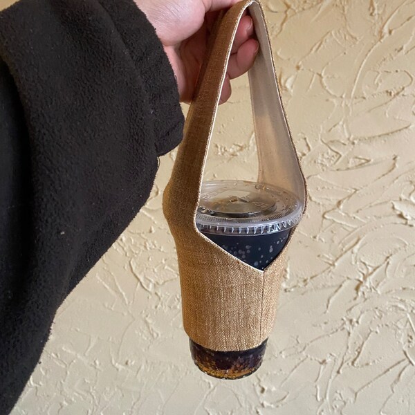 Coffee Sleeve With Handle | Fabric Cup Holder, Eco-friendly Cup Sleeve ...