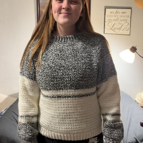 CROCHET PATTERN & VIDEO/ Athabasca Falls Pullover /easy Raglan Crochet ...