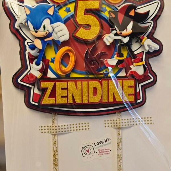 Shadow and Sonic the Hedgehog Themed 3D Birthday Cake Topper Decoration ...