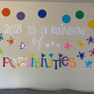 Teachers School Bulletin Board Cutouts DIY Kit rainbow of Possibilities ...