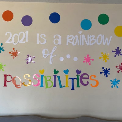 Teachers School Bulletin Board Cutouts DIY Kit rainbow of Possibilities ...