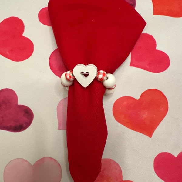 Heart Napkin Rings, Valentine Napkin Holders, Farmhouse Valentine Place ...