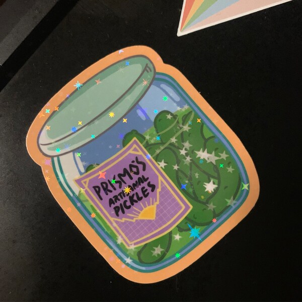Prismo's Artisanal Pickles Glitter Sticker - Sparkly, Holographic ...