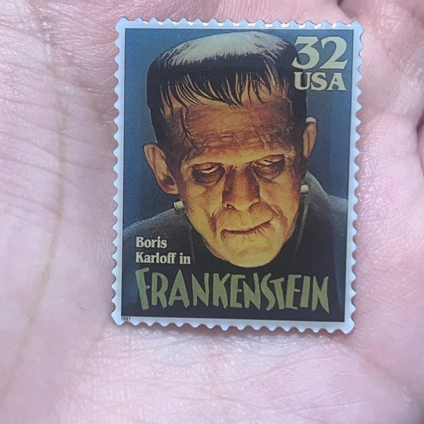 Universal Monsters Frankenstein - USPS Stamp Replica Keychain - Boris ...