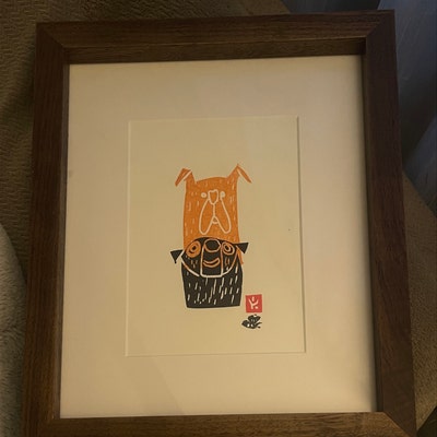 Crow and Pizza Block Print-linocut - Etsy