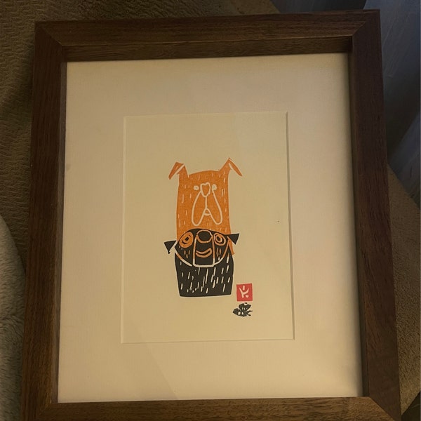 Dog Art-block Printed by Hand - Etsy