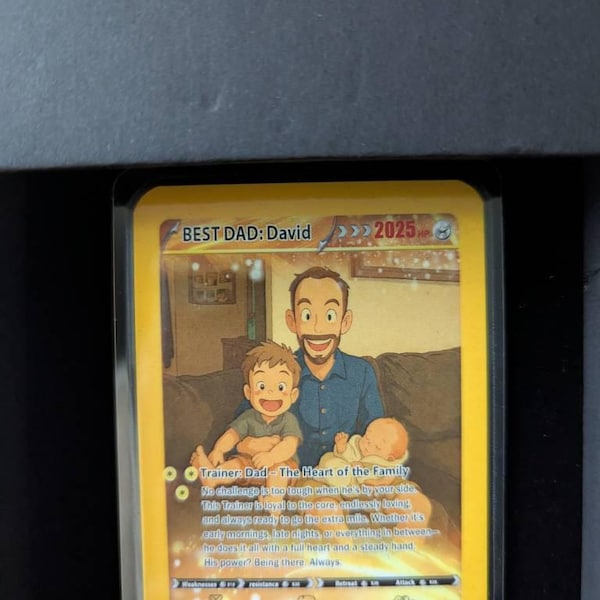 Custom Father's Day Pokemon Card – Personalized Gamer Dad Gift, Pokémon ...