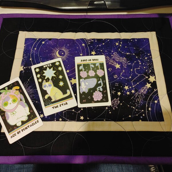Tarot Mat, Quilted Oracle Mat, Tarot Cards Spread,tarot Cloth, Quilted ...