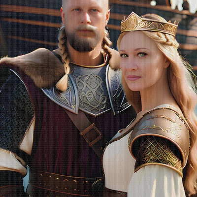 Personalized Viking Couple Portrait Ideal for Romantic Gifts, Custom ...