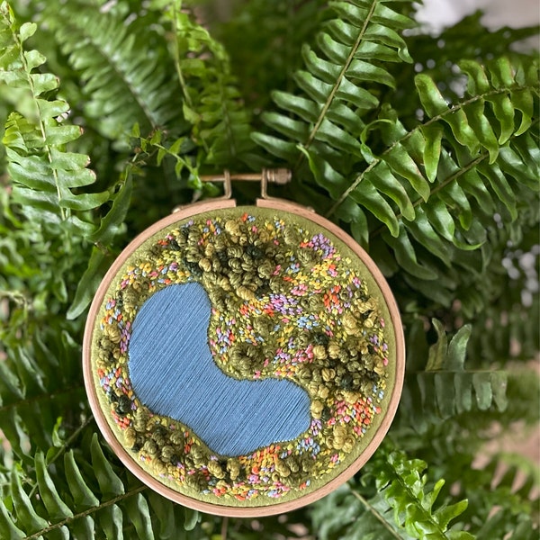 Orange and Apple Orchard Farmland Aerial Landscape Embroidery - 5” Hoop ...