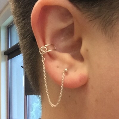 All 925 Sterling Silver Cartilage Chain Sterling Silver - Etsy