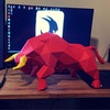 Red Bull Papercraft Template, Abstract Low Poly 3D Origami, Home Decor ...
