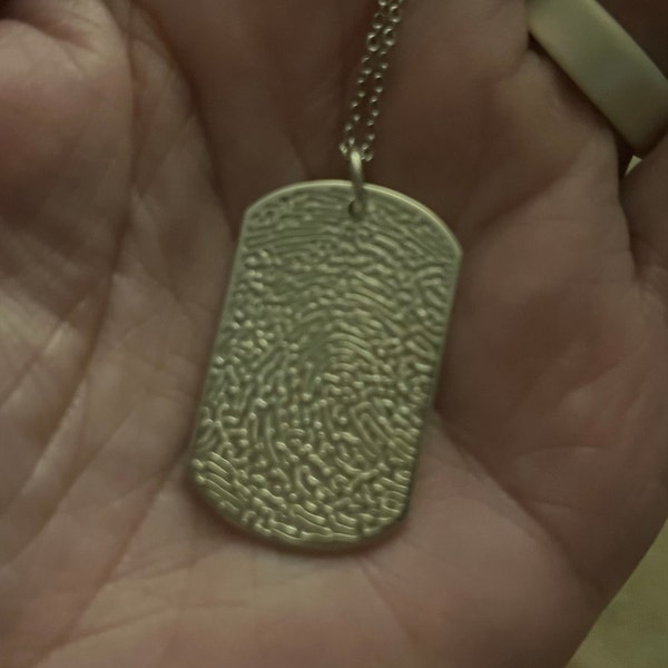 Custom Fingerprint Dog Tag Charm or Pendant, Fingerprint Dog Tags ...