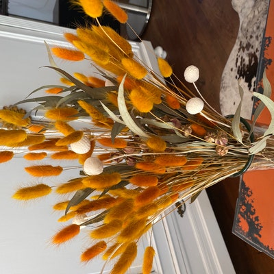 Dark Mustard Yellow Bunny Tails Bouquetnatural Dried Lagurus Ovatus ...