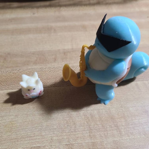 Squirtle Saxophone Figure (3D Printed), Pokemon Fan Gift, Viral Meme ...