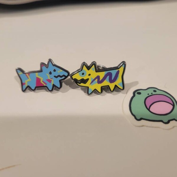 Tiny Radical Dog Pins - Etsy