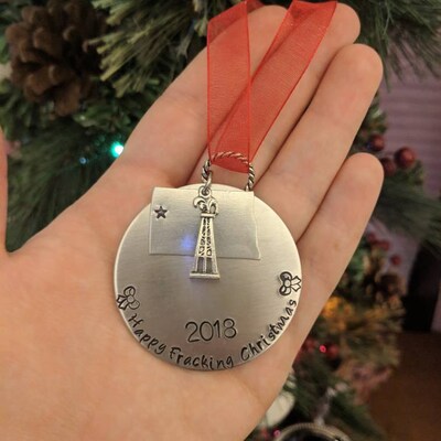 Oilfield Christmas Ornament, Happy Fracking Christmas, Oilfield Family ...