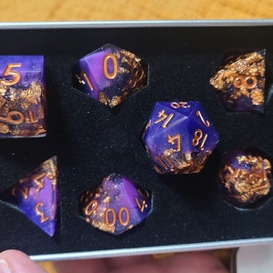 Arcane Eye Sparkling Layered Semi-translucent Dice Set Glitter Blue and ...