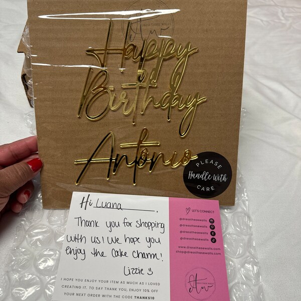 Cake Charm Custom Acrylic Name Plate Birthday Cake Decor Cake Accessory ...