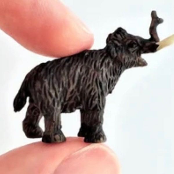 Tiny Mammoth Figurine - Soft Plastic Animal for Fairy Garden, Diorama ...