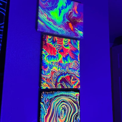 Acid Rain blacklight Trippy Tapestry Psychedelic UV Reactive ...