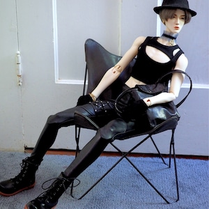 BJD HID ID75 SD17 Preorder Faux Leather Jacket/ PU Slim Pants/ Tank Top ...