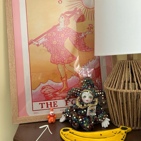 Rainbow Mini Clown Handmade Figurine - Etsy