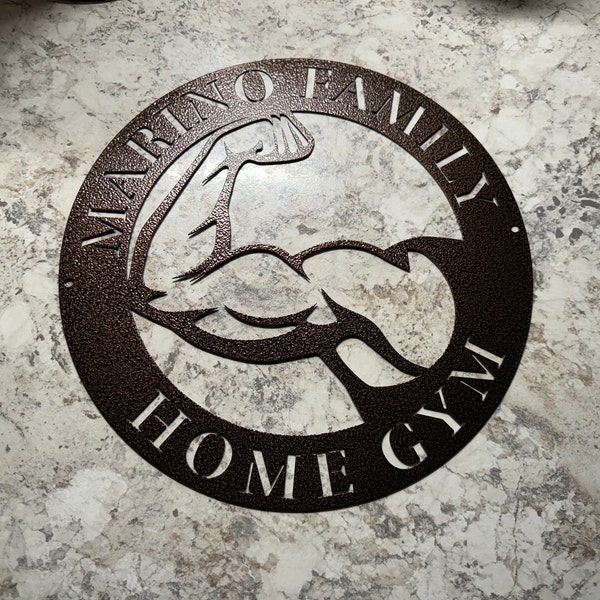 Metal Fitness Sign | Custom Home Gym Sign | Weightlifting Gift ...