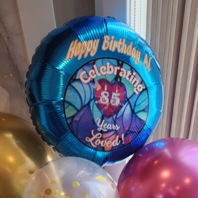 Custom Printed Foil Balloons, Two Photo Balloons. Personalized Balloons ...