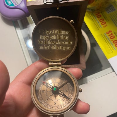Personalized Compass, Engraved Working Compass With Custom Handwriting ...