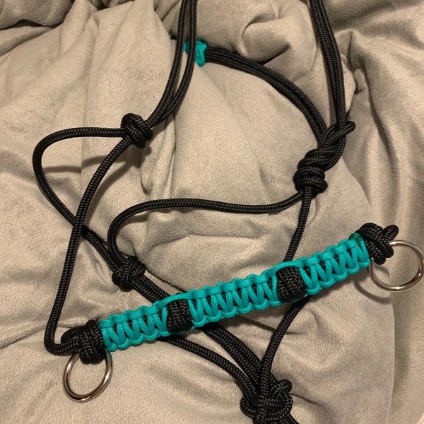 Custom Sidepull Rope Halter With Braided Noseband, Bitless Bridle, Rope ...